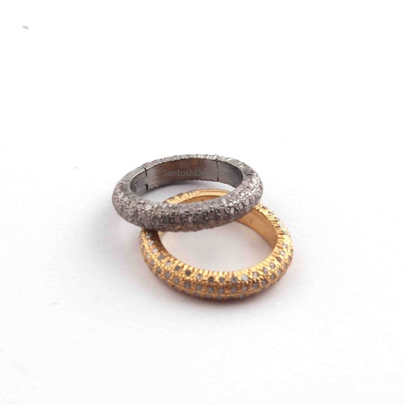 925 Sterling Silver Round Pave Diamond Enhancer Clasp - Etsy