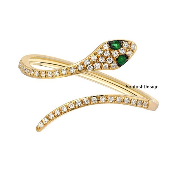 Emerald Snake Ring - Etsy