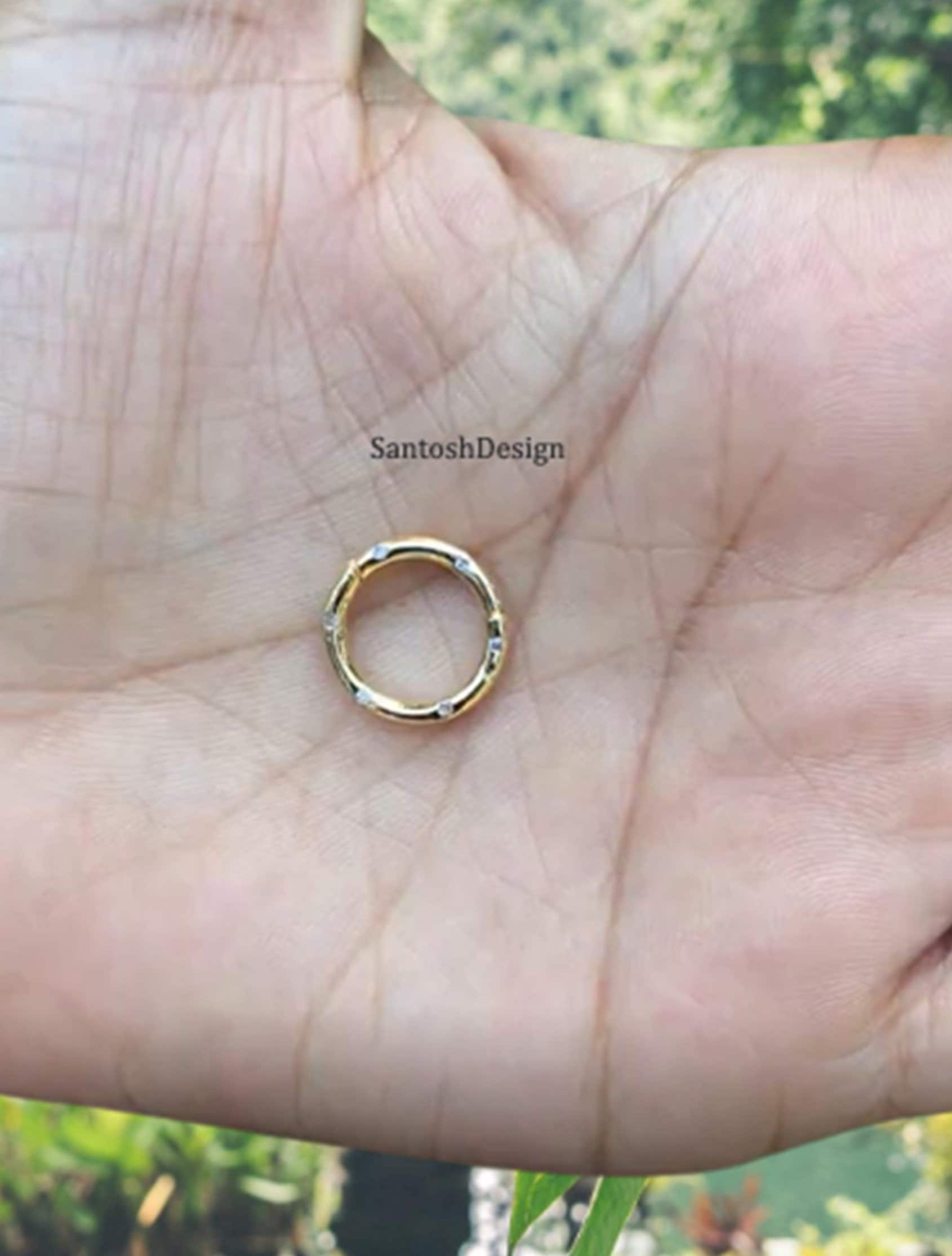 14k Solid Gold Round Both Side Diamond Lock Claspbeautiful - Etsy