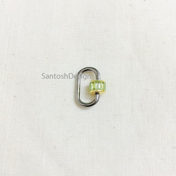 925 Sterling Silver Carabiner Charm Necklace - Etsy