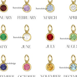 14k Solid Gold Birthstone Bezel Mini Charm Pendant,beautiful All Month ...