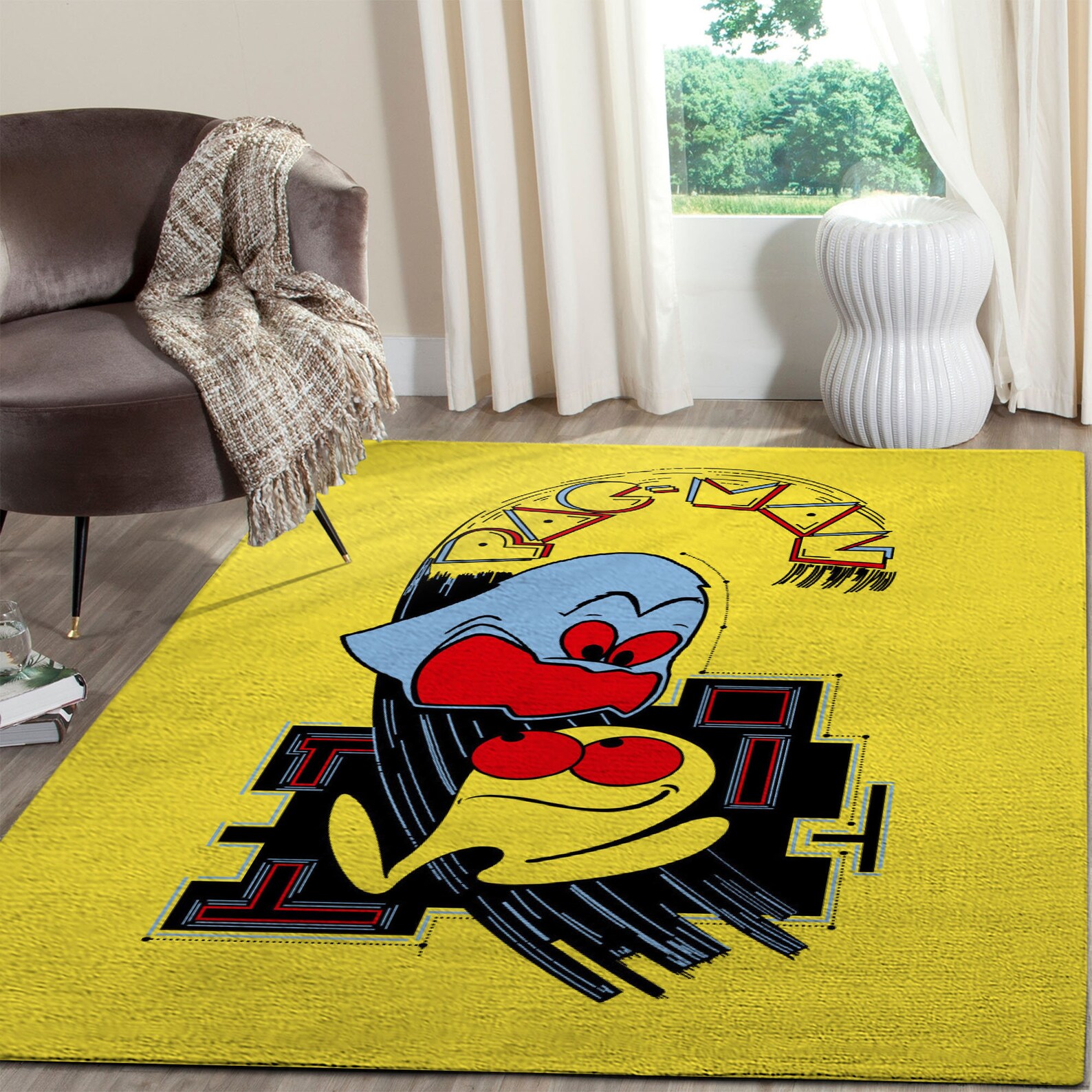 Ms Pac Man Arcade Game Area Rug Retro Video Games Rug Arcade | Etsy
