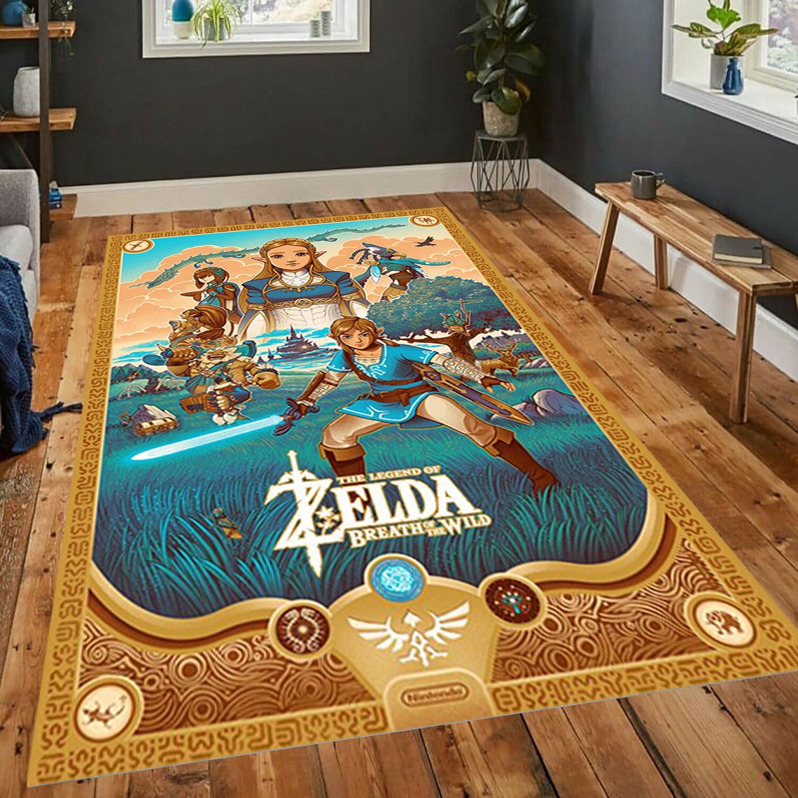 Legend of Zelda Breathe Of The Wild Area Rug Zelda Art | Etsy