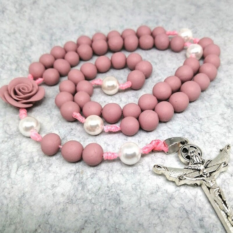 Pink Rosary - Etsy