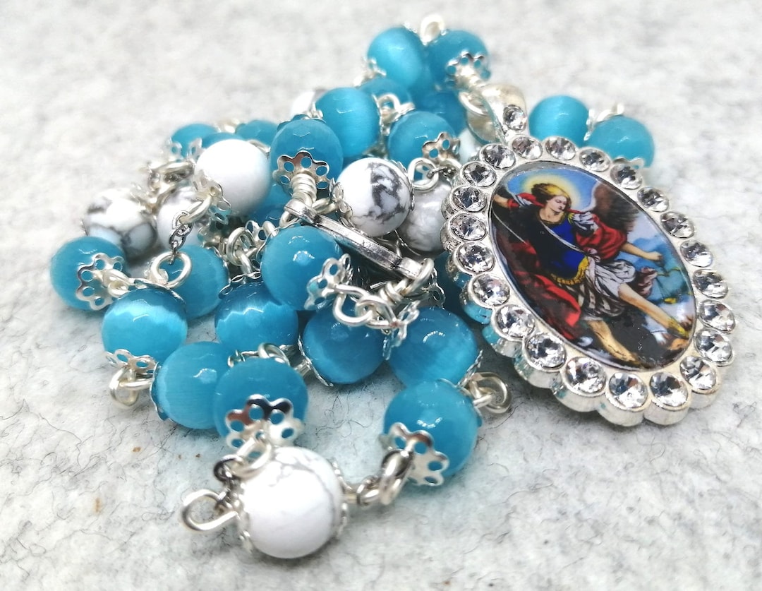 Saint Michael the Archangel Chaplet Rosary, Angelic Chaplet, Prayer Beads Guardian Angel, St ...