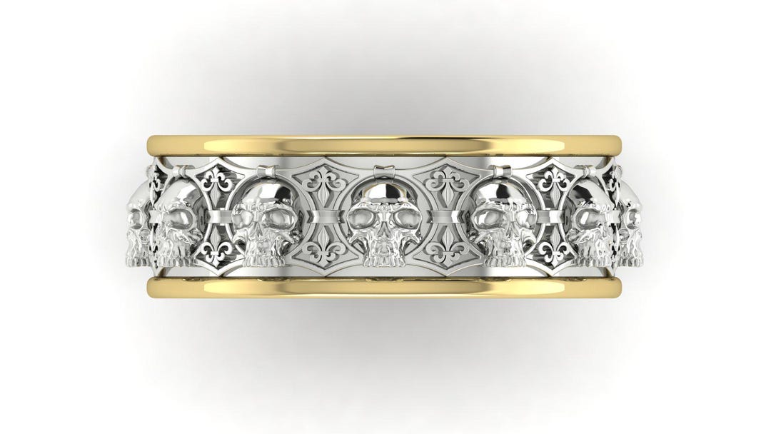 Skull Rolling Ring , Gothic Ring, Holy Dead Ring, Skull Ring, Birthday ...