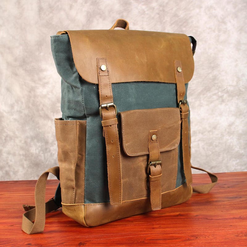 Waxed Canvas Backpack - Etsy