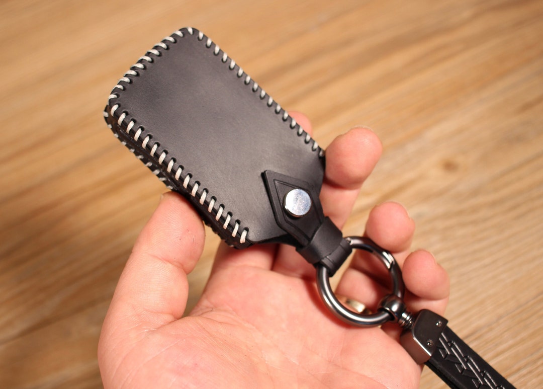 Leather Smart Remote Key Case, Leather Car Key Fob Cover, Fit for Volvo ...