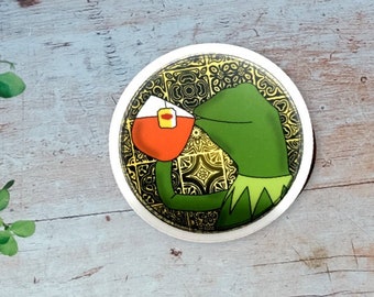 Kermit Sipping Tea Sticker - Etsy