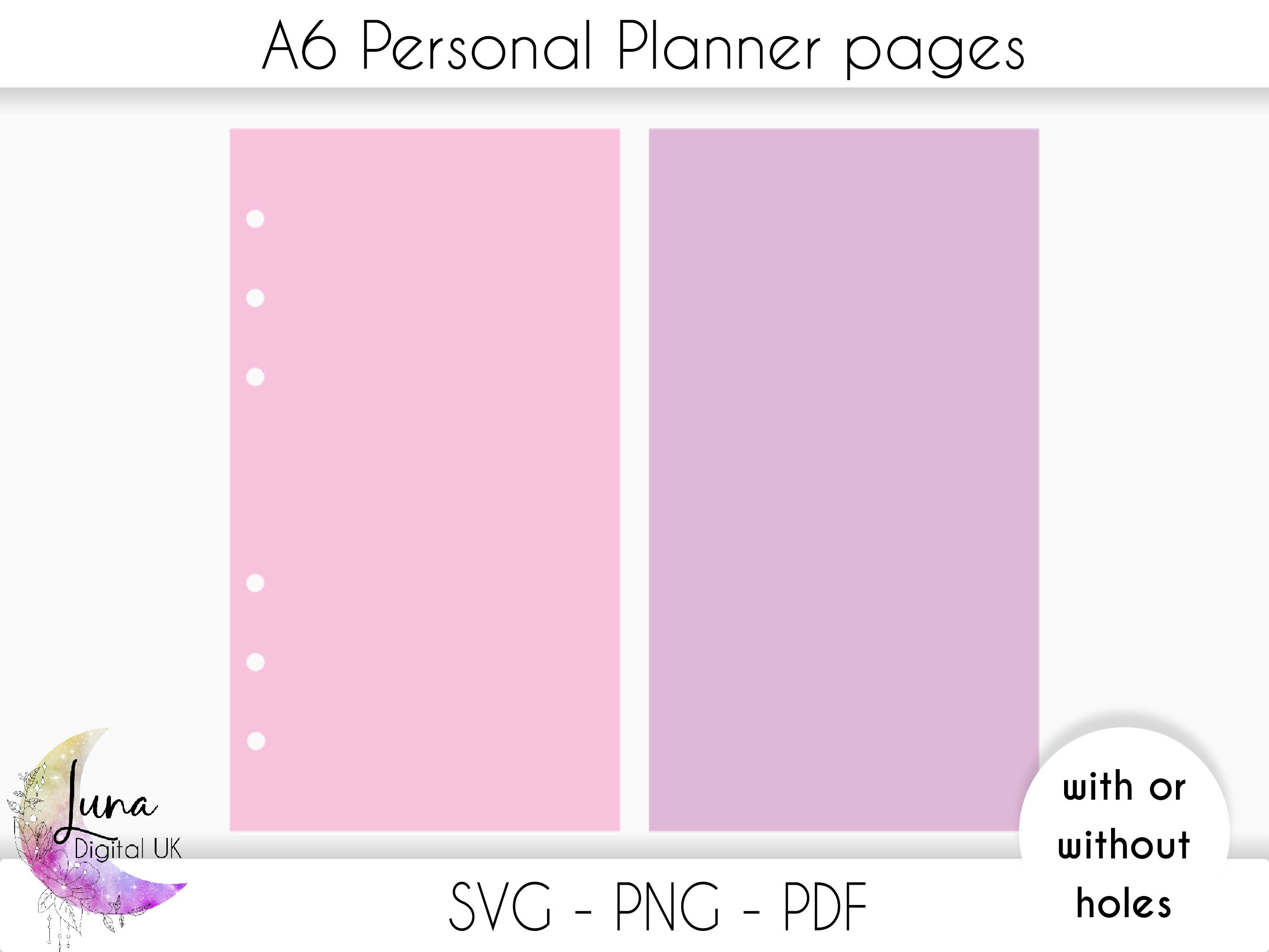 A6 Planner Insert Svg - Etsy