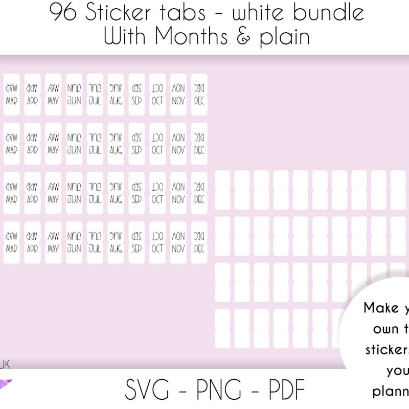 Month Sticker Tabs - Etsy