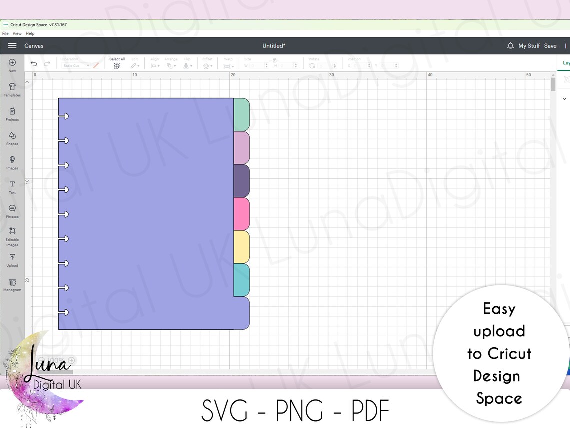 Classic Disc Bound Planner SVG Cut File for Cricut 7 Side - Etsy