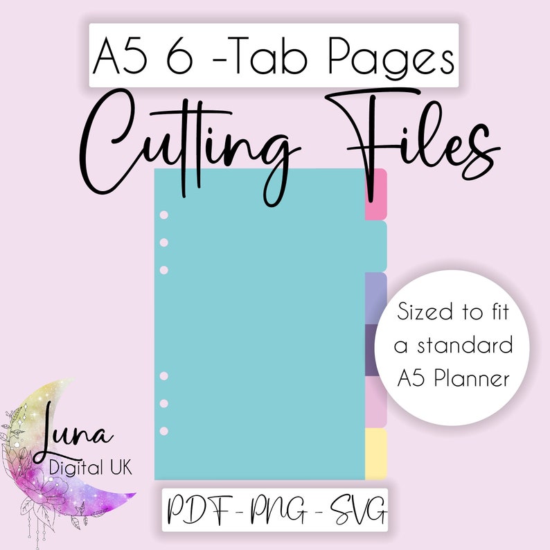 A5 Tabbed Dividers for Planners A5 Side Tabs 6 Tab Dividers | Etsy