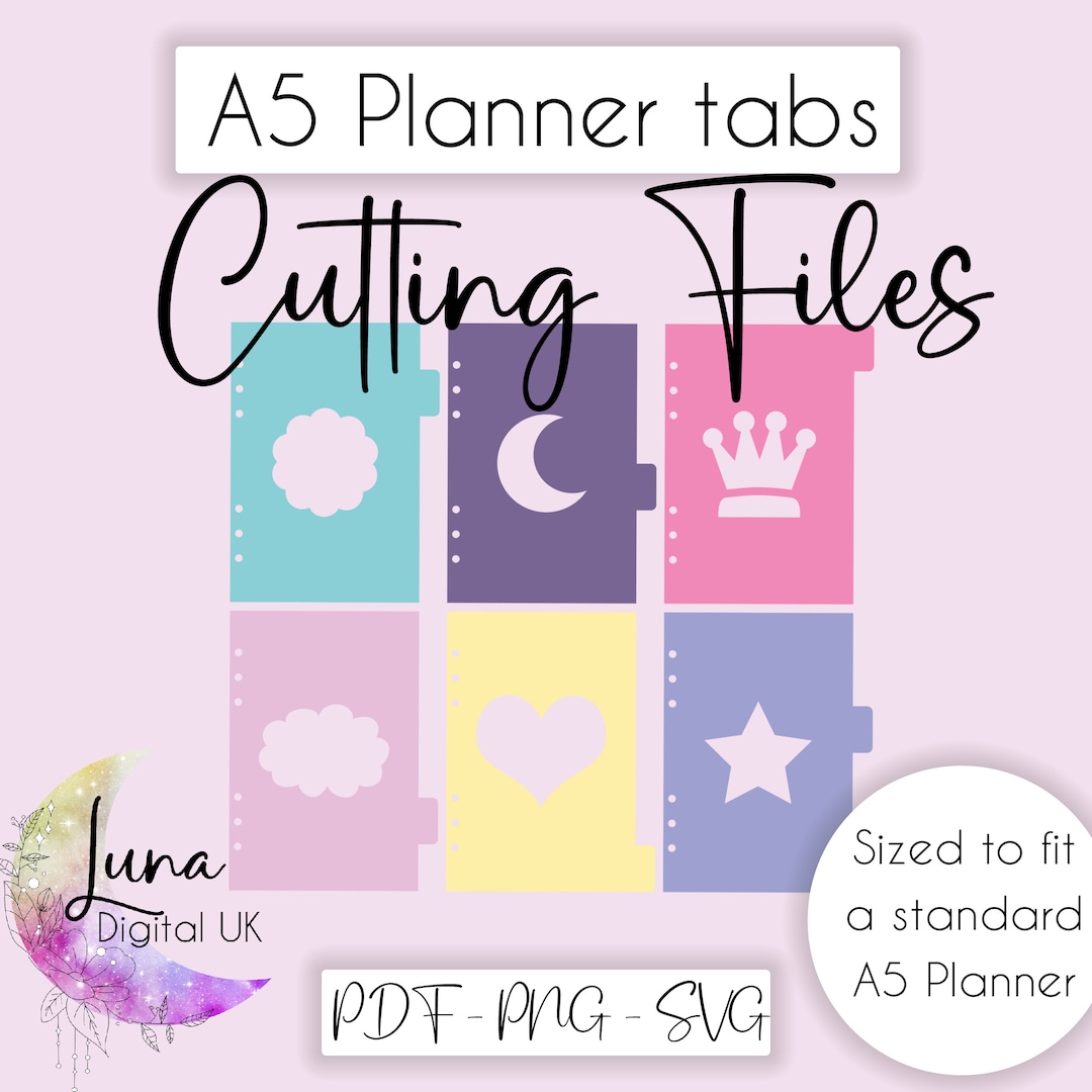 A5 Tabbed Dividers for Planners, Cute Cut Out Design, 6 Side Tab ...