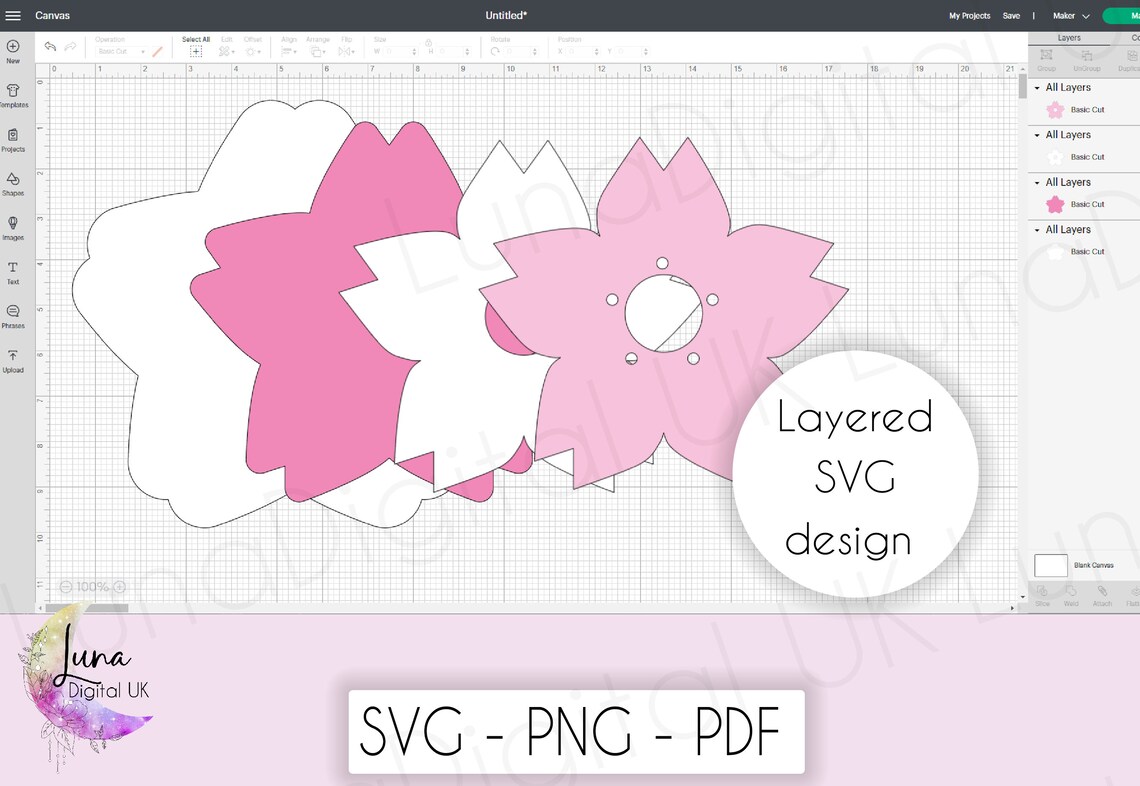 Sakura Cherry Blossom SVG Cut File for Cricut, Kawaii Sakura Svg ...