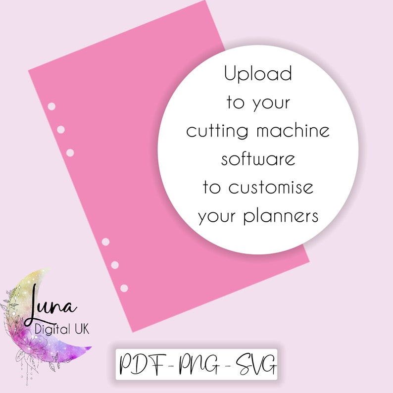A5 Planner Cut File Page, A5 Planner Dashboard SVG PNG PDF, Planner Cut ...