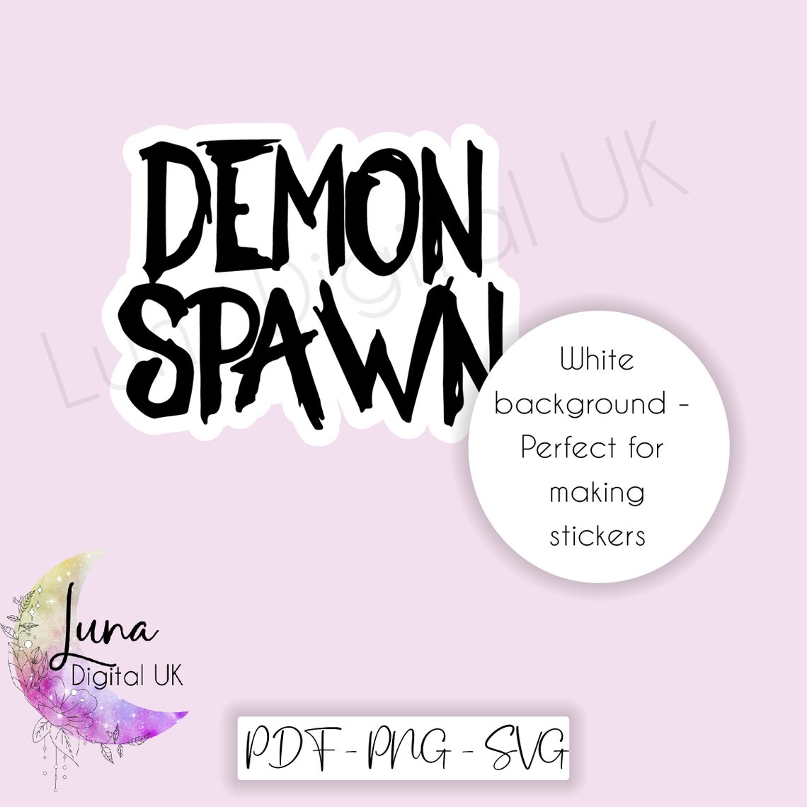 Goth SVG Demon Spawn SVG PNG Pdf Sarcastic Word Svg Cut | Etsy