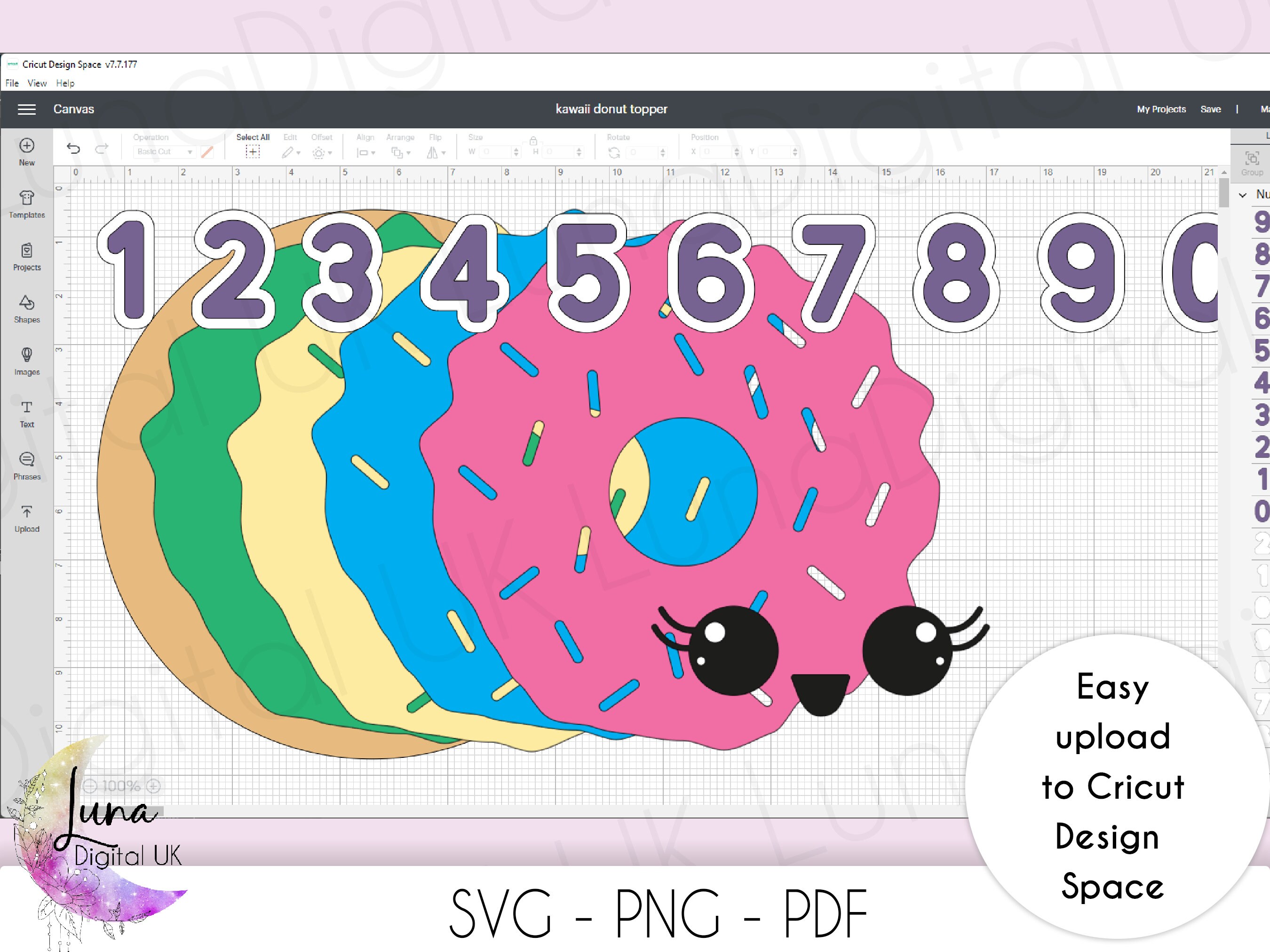 Cute Kawaii Donut Layered Birthday Cake Topper Svg Cut File - Etsy