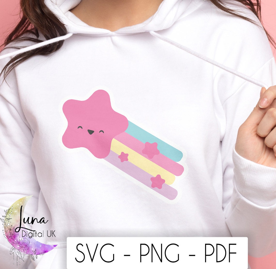 Cute Kawaii Shooting Star SVG Layered SVG Design Pastel - Etsy