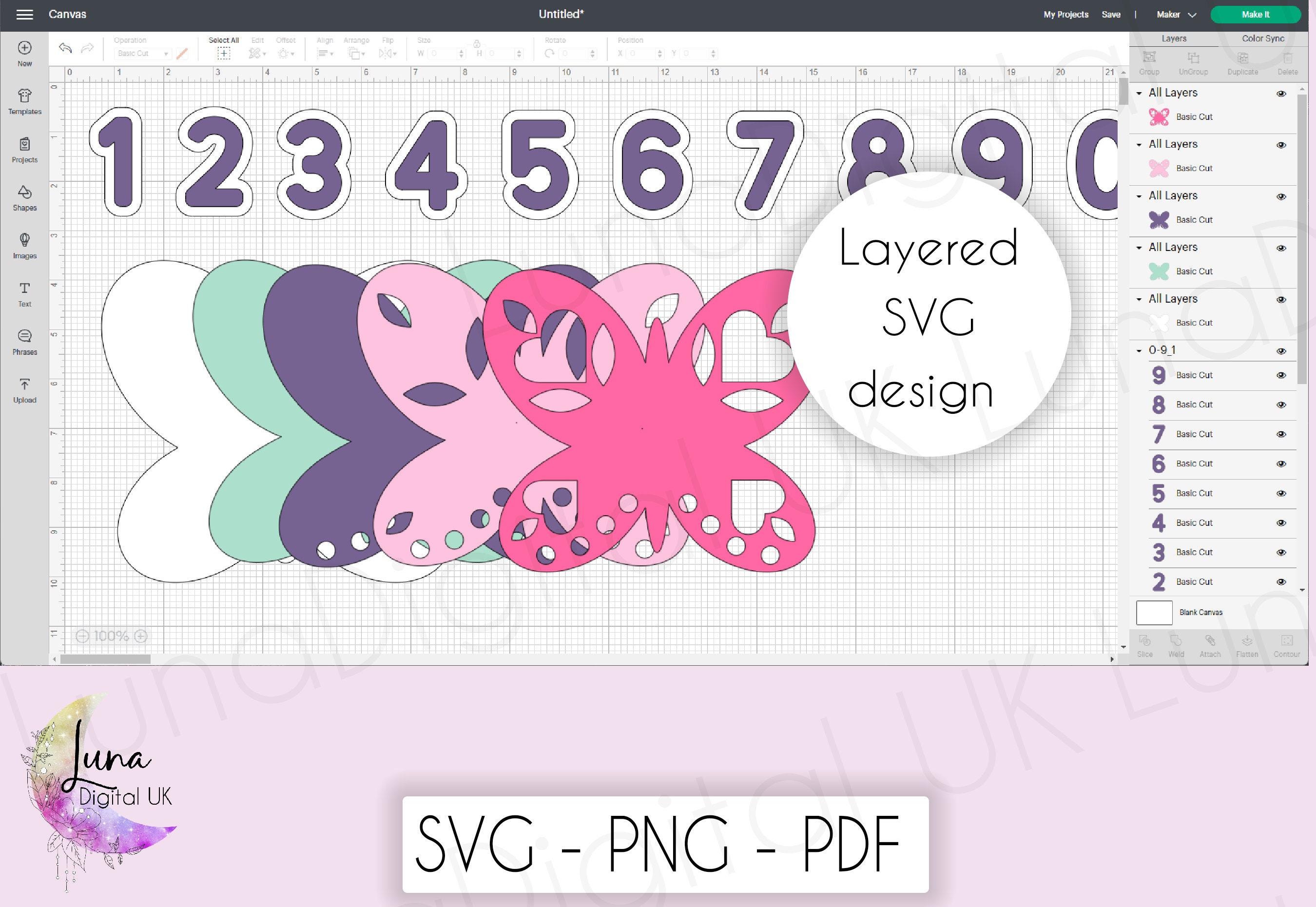 Layered Butterfly Cake Topper SVG Pink & Purple Butterfly Svg - Etsy