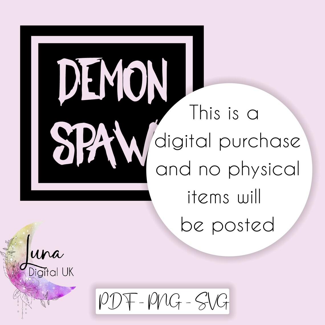 Goth SVG Demon Spawn SVG PNG Pdf Sarcastic Word Svg Cut | Etsy