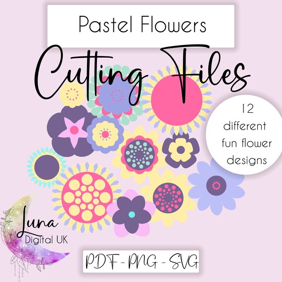 Pastel Flower SVG Svg Cut Files for Cricut Retro Flower Svg | Etsy