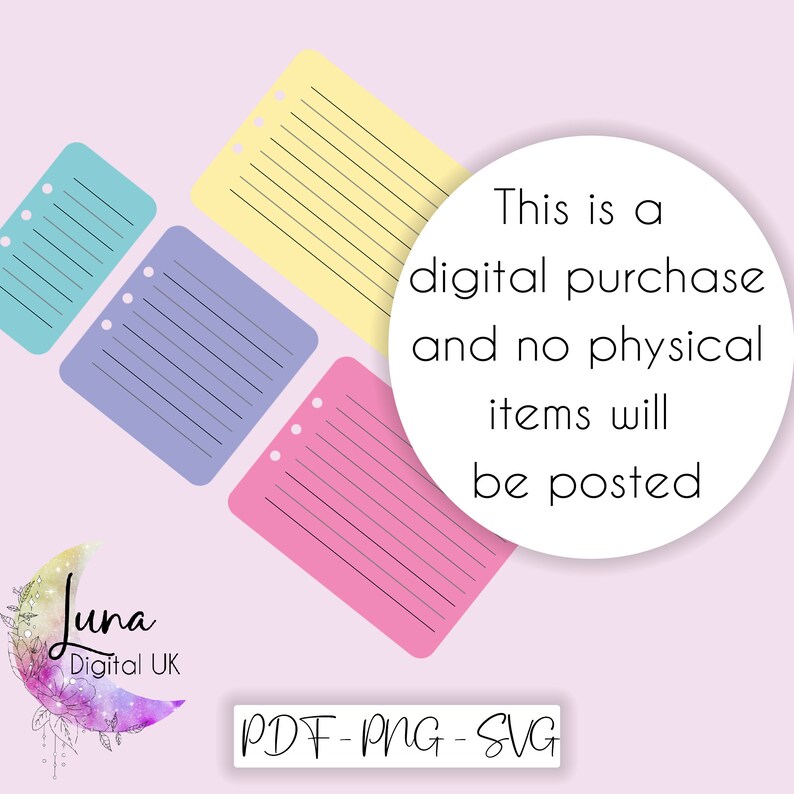 A5 Half Page Stacked Planner Pages SVG Cutting Files, With or Without ...