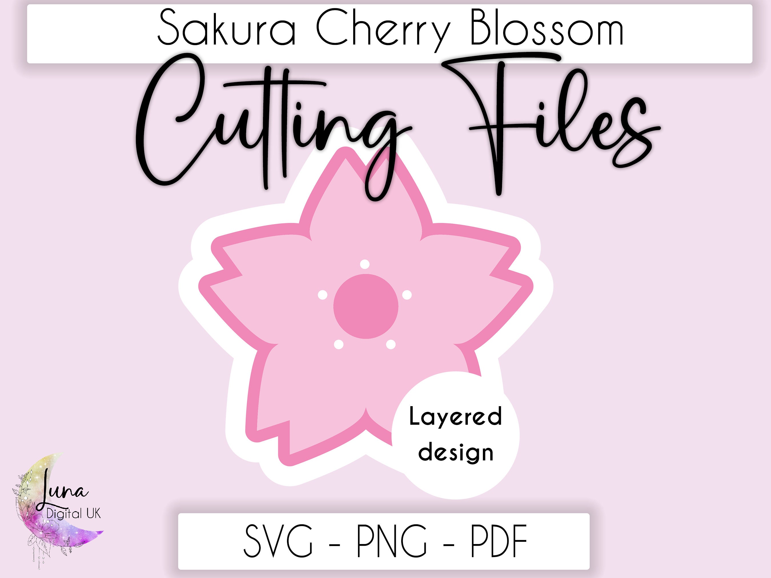 Sakura Cherry Blossom SVG Cut File for Cricut, Kawaii Sakura Svg ...