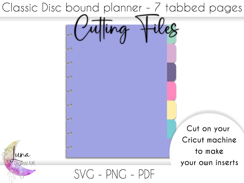 Classic Disc Bound Planner SVG Cut File for Cricut 7 Side - Etsy