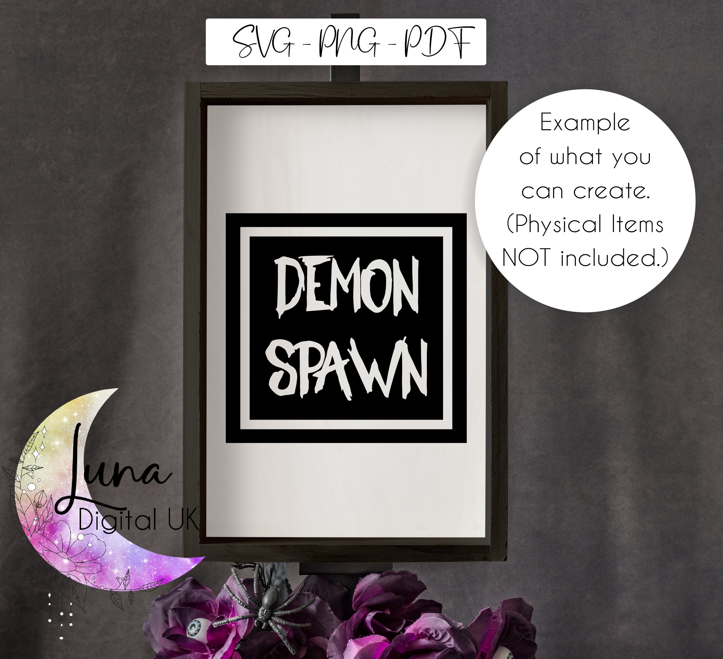 Goth SVG, Demon Spawn SVG PNG Pdf, Sarcastic Word Svg Cut Files, Goth ...