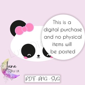 Panda SVG, Cute Kawaii Panda SVG, Kawaii Card Topper, Layered Svg Cut ...