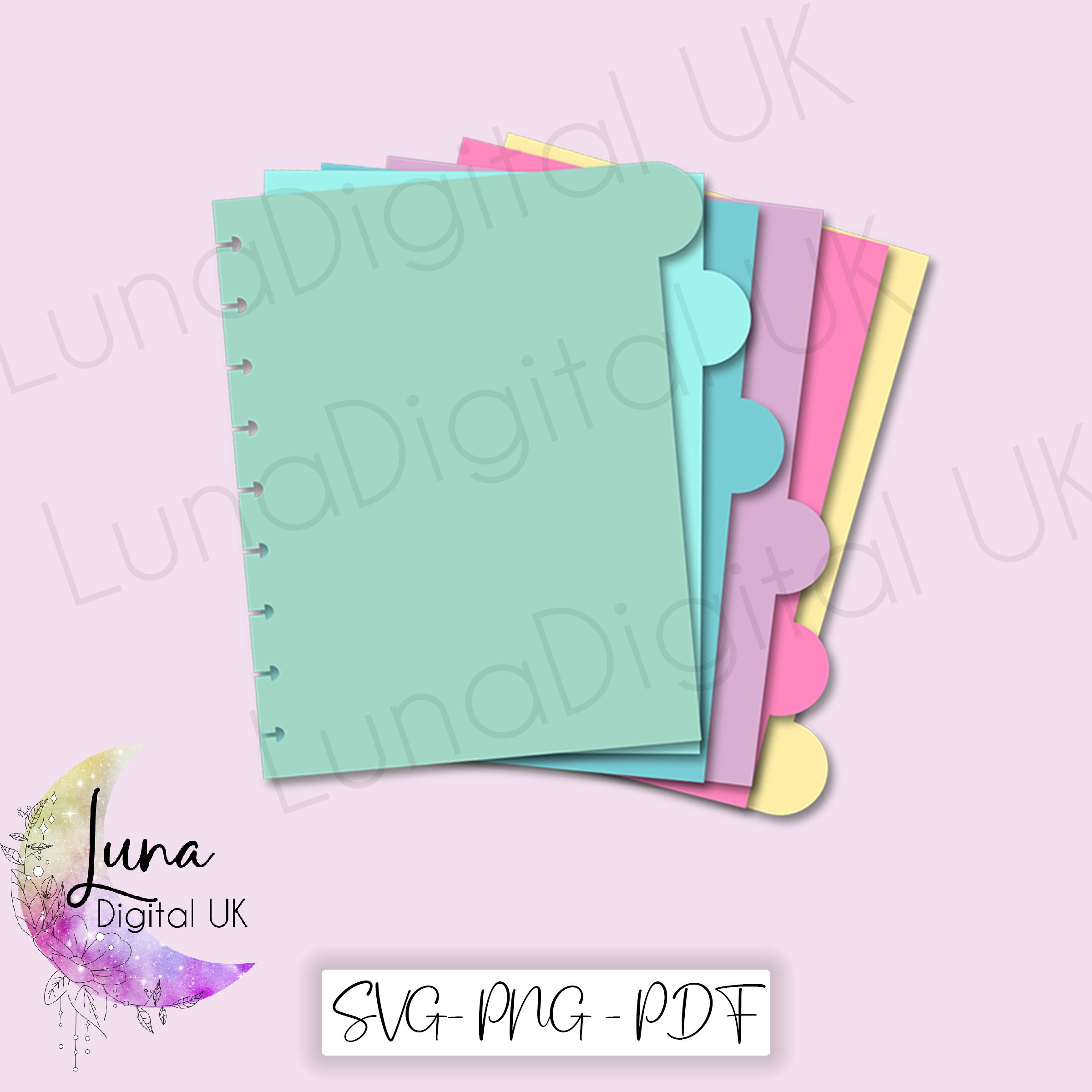 Classic Disc Bound Planner SVG Cut File for Cricut, 6 Side Rounded ...
