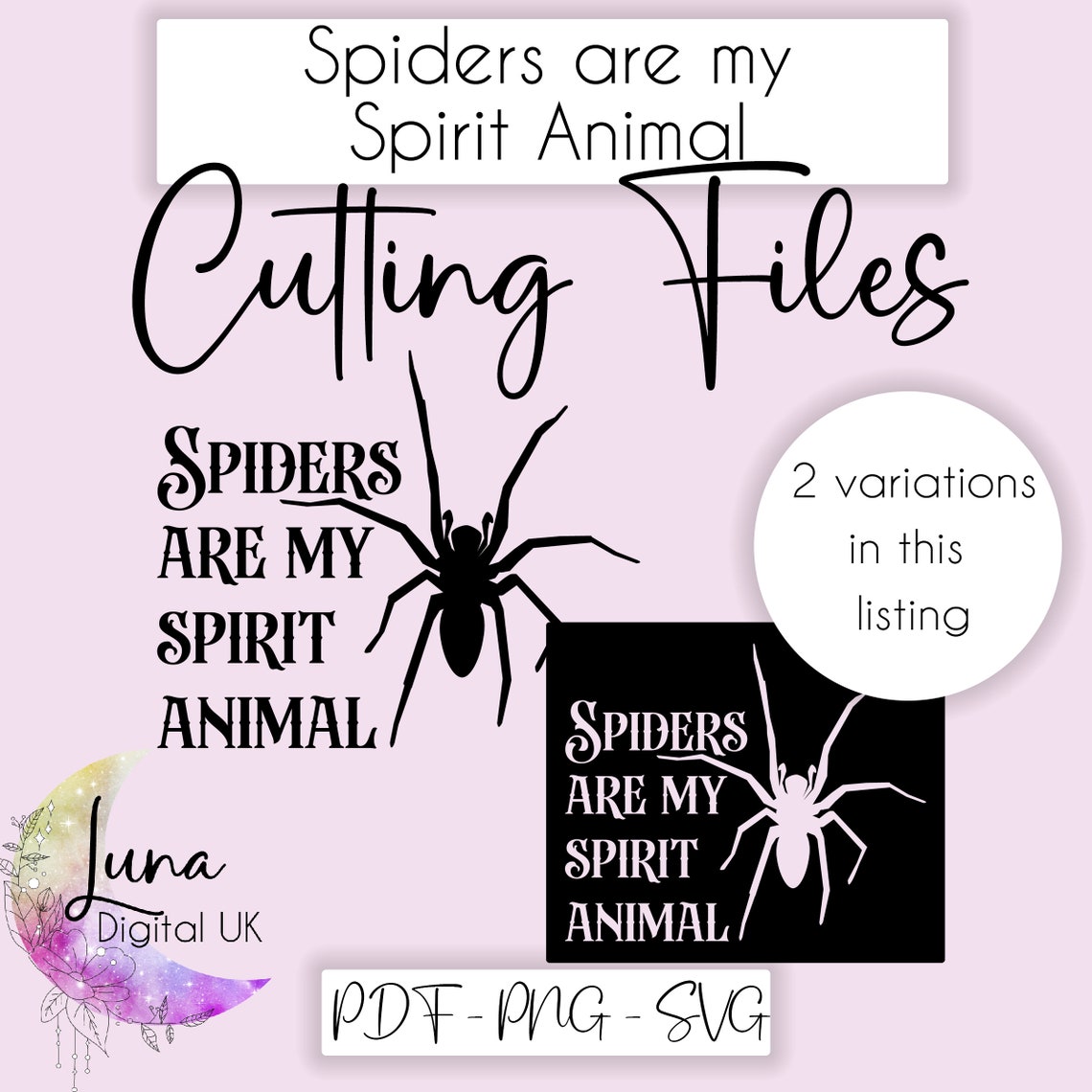 Goth SVG Spider SVG PNG Pdf Spiders Are My Spirit Animal - Etsy