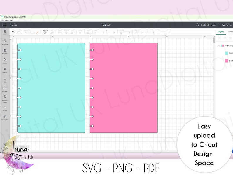 Classic Disc Bound Planner Page SVG Cut File for Cricut, DIY Planner ...