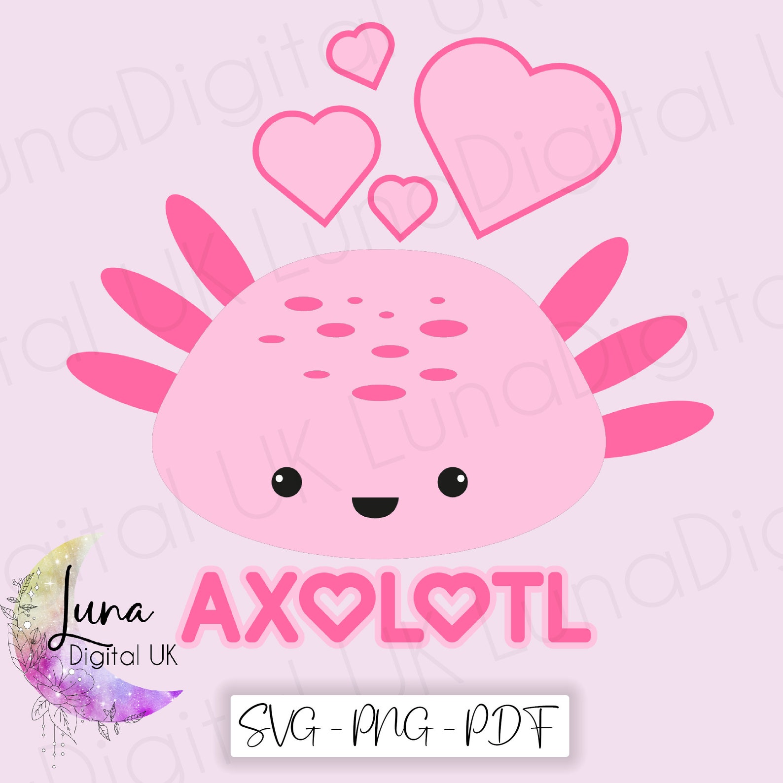 Axolotl SVG Cute Kawaii Axolotl SVG Kawaii Card Topper | Etsy