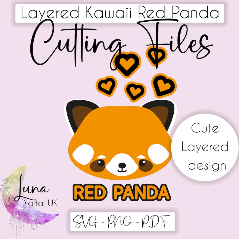 Red Panda SVG, Cute Kawaii Red Panda SVG, Kawaii Card Topper, Layered ...