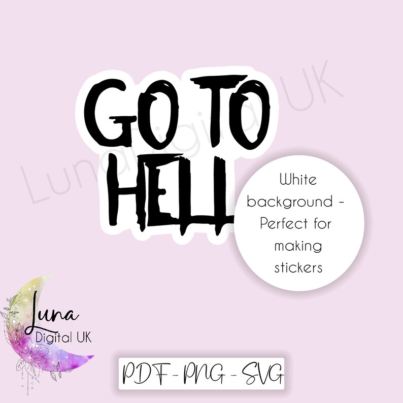 Goth SVG Go to Hell SVG PNG Pdf Sarcastic Word Svg Cut - Etsy