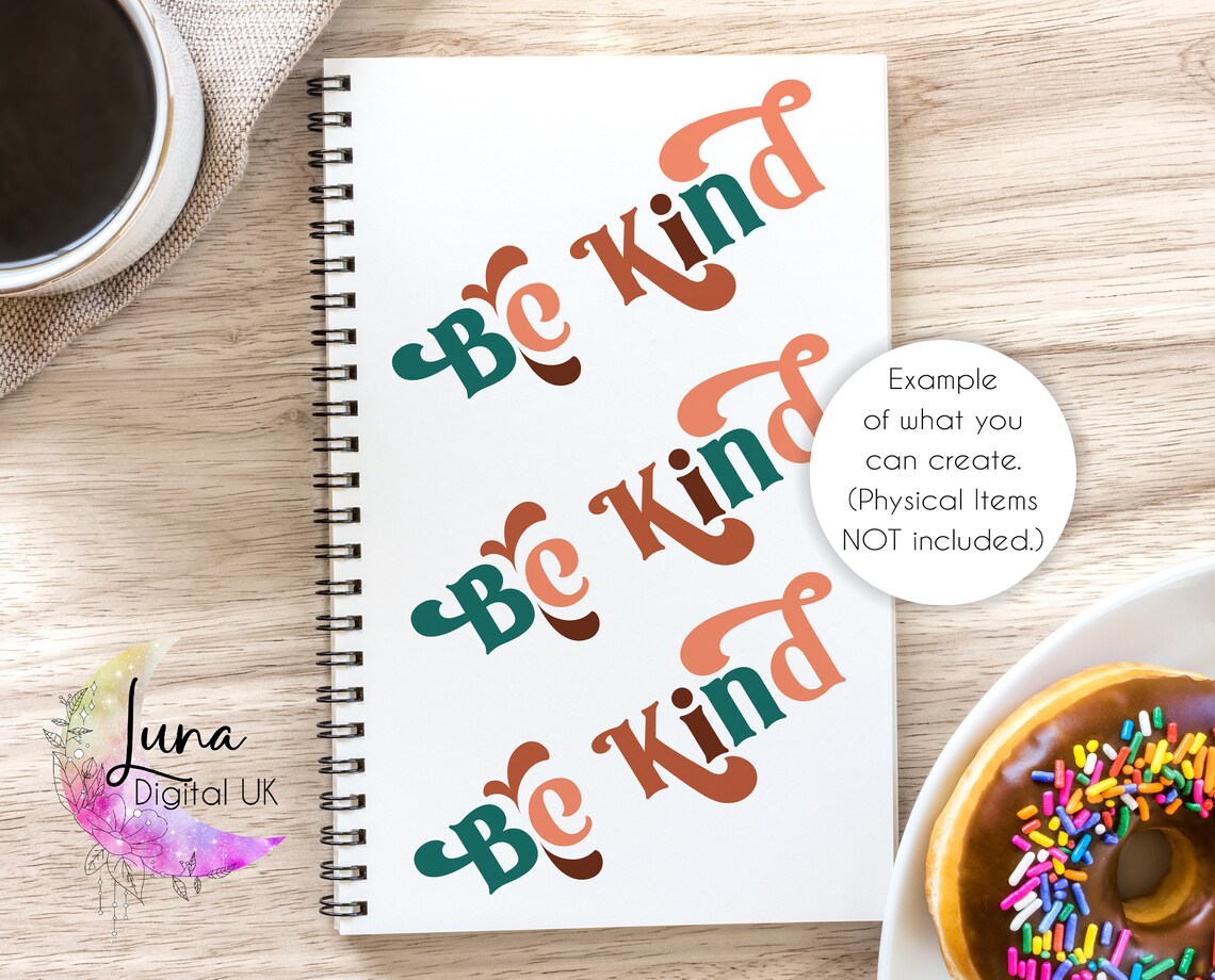 Be Kind SVG Bundle 4 Designs Boho SVG Retro Boho Clipart | Etsy