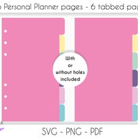 Classic Disc Bound Planner Inserts SVG Bundle, 6 Pocket Pages Svg Cut ...