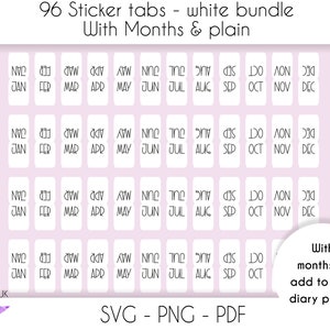 Printable Month Planner Sticker PNG SVG PDF Instant Download, Month Tab ...