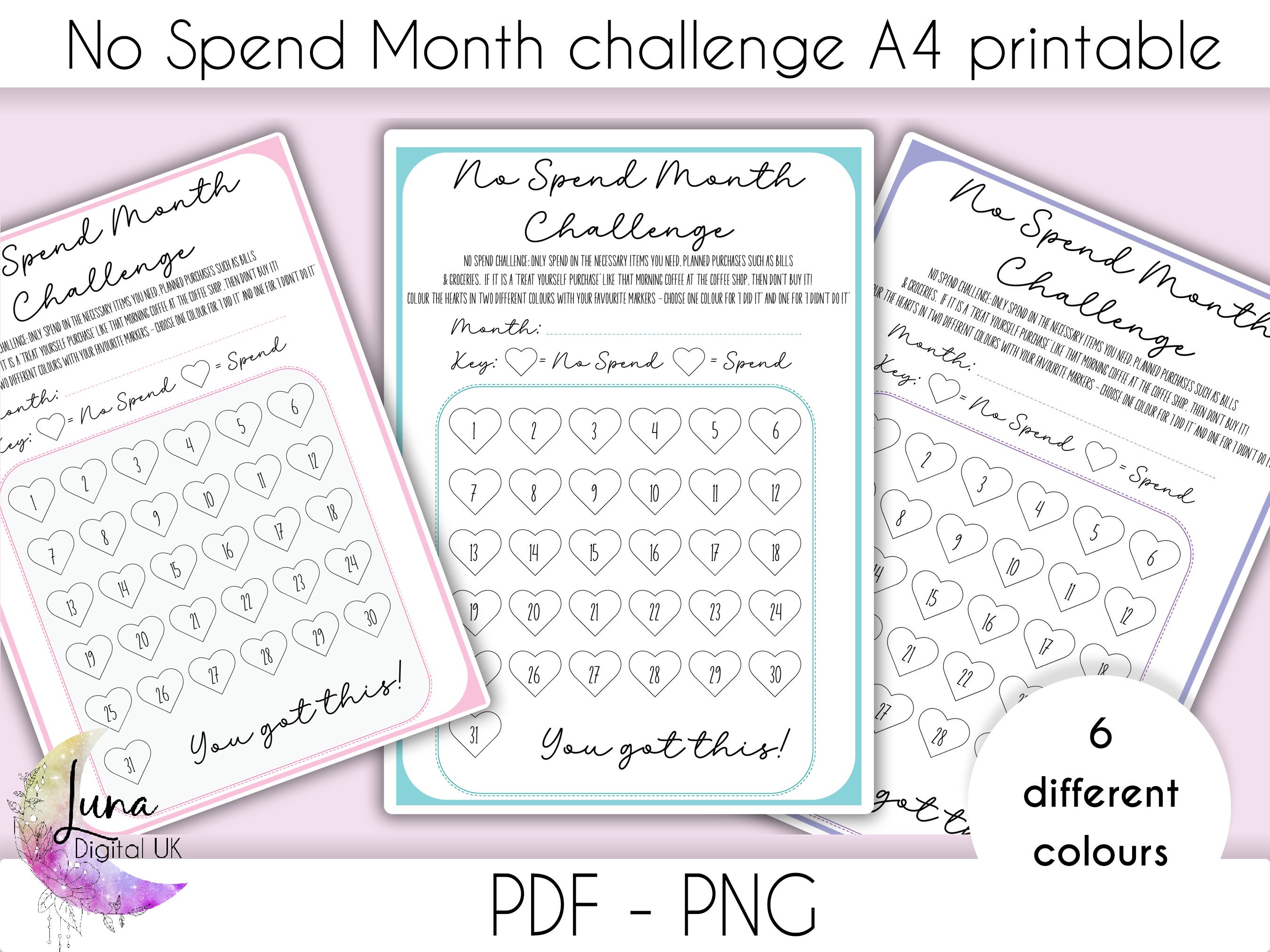 A4 Monthly Savings Challenge Printable Reach Your Savings Goals With ...