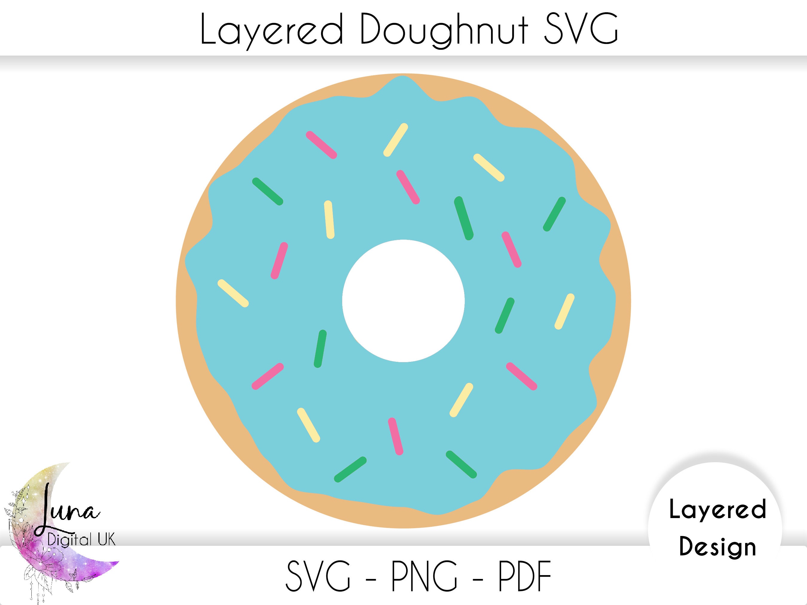 Cute Kawaii Layered Donut Svg Cut File for Cricut, Instant Download ...