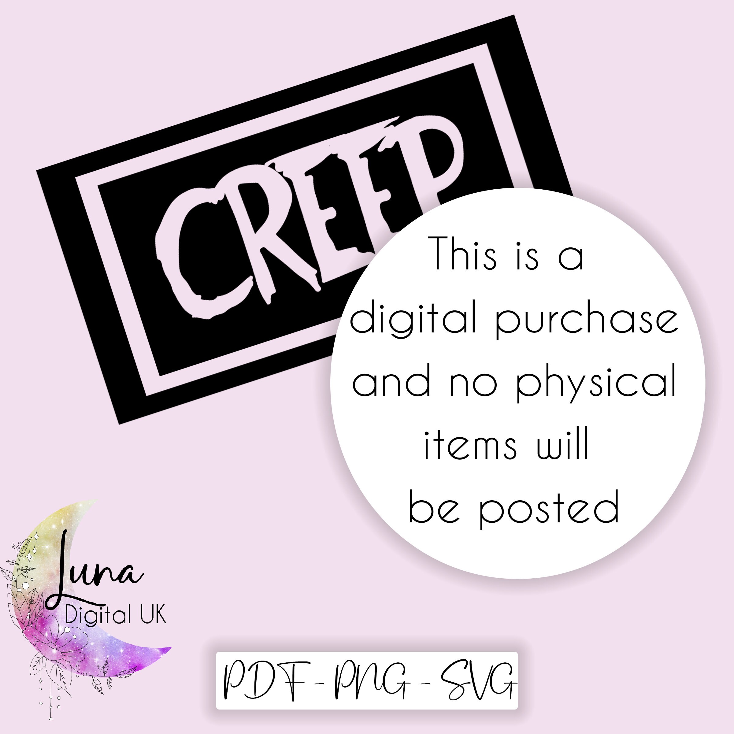 Goth SVG, Creep SVG PNG Pdf, Sarcastic Word Svg Cut Files, Goth Sticker ...