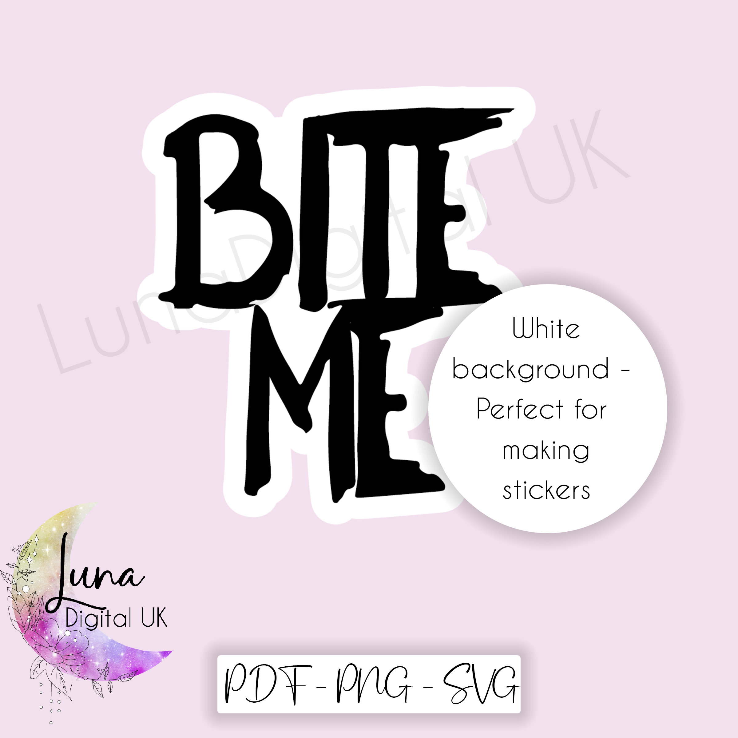 Goth SVG Bite Me Sarcastic Word Svg Cut Files Goth Sticker - Etsy