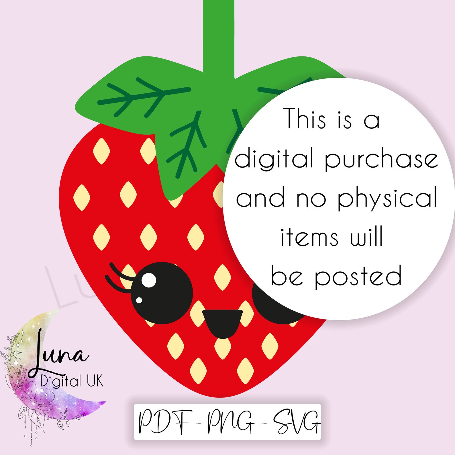 Strawberry SVG, Cute Kawaii Food SVG, Kawaii Card Topper Layered Cut ...