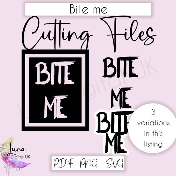 Goth SVG Bite Me Sarcastic Word Svg Cut Files Goth Sticker | Etsy