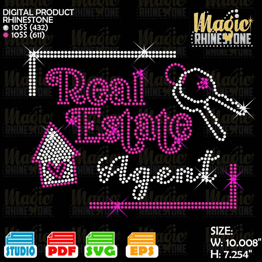 Real Estate Agent Rhinestone Svg, Sold House Svg, Realtor Svg, Real ...