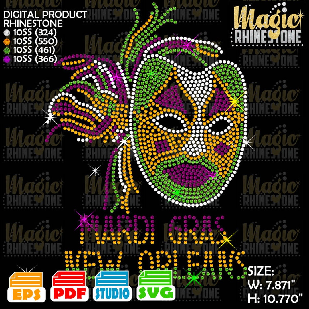 Mardi Gras Mask Rhinestone Svg, Carnival Mask Svg, Mardi Gras ...