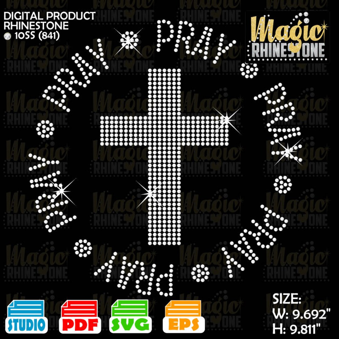 Pray Rhinestone Svg, Cross Svg, Pray Shine Svg, Bible Svg, Christian ...