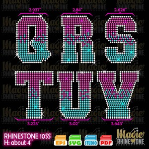 Rhinestone Template Font 2 Colors, Rhinestone University Font Svg ...